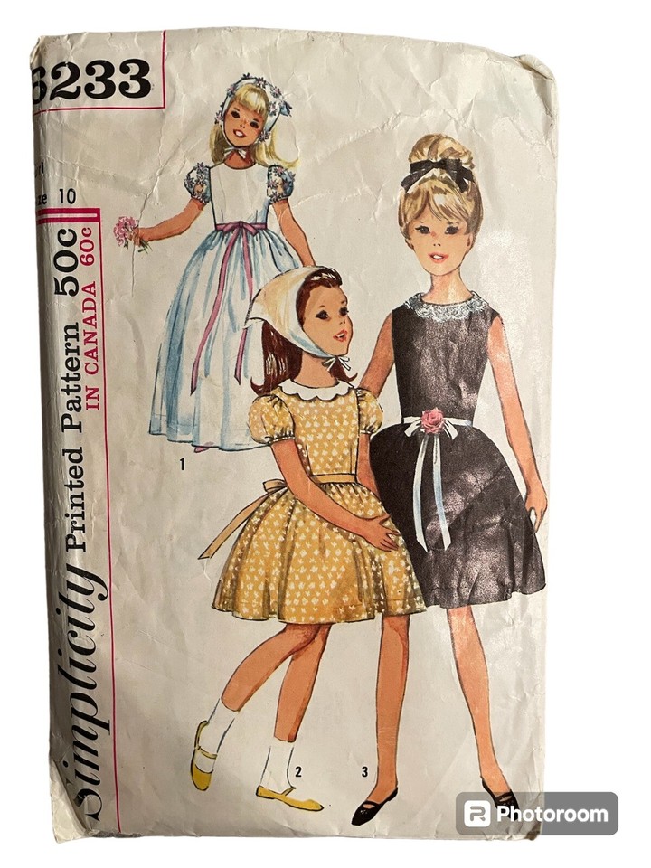 Vtg Girls/child Sewing Patterns Simplicity 6233, 5468, 6326, 5757 Sz 10 ...