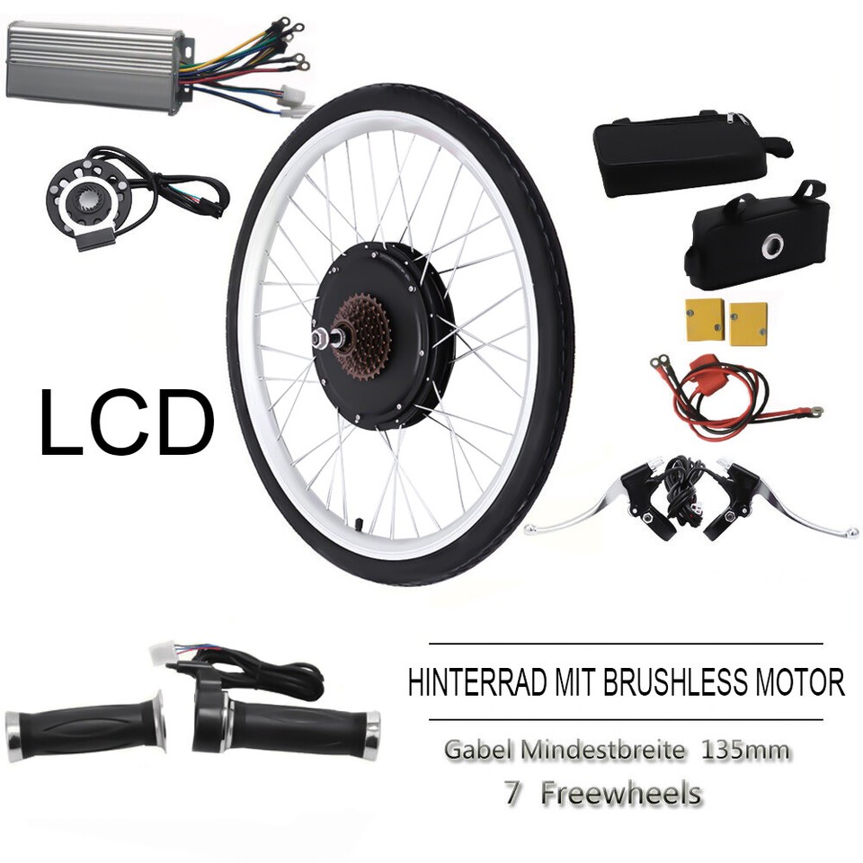26 Inch Rear Wheel Electric Bicycle Conversion Kit 1000W E-Bike Motor ...