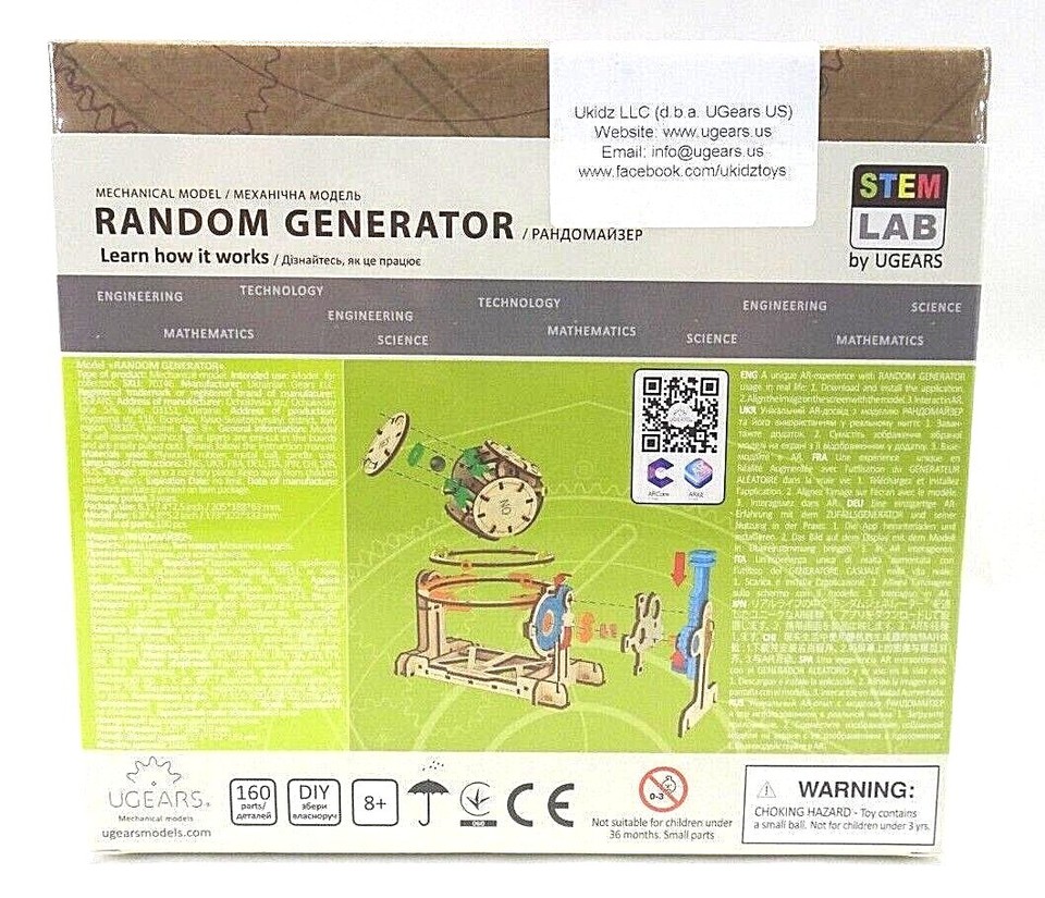 UGears STEM LAB Random Generator Model Kit – DIY Wooden Puzzle FACTORY ...