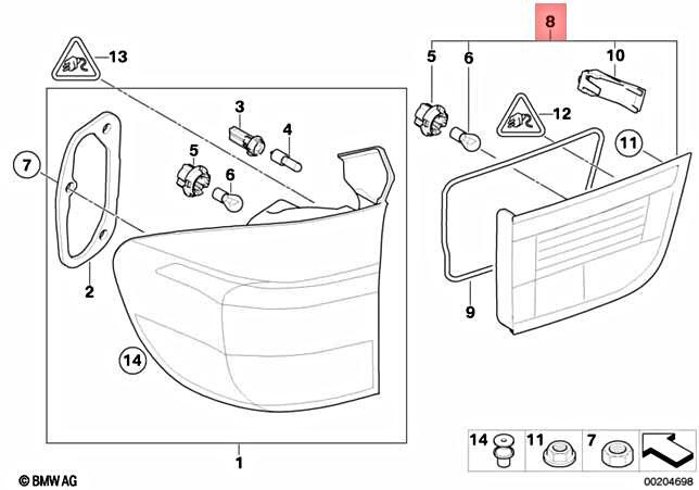Genuine BMW Inner Tail Light Rear Lamp Right X5 E70 X5 3.0d 63217295340 ...