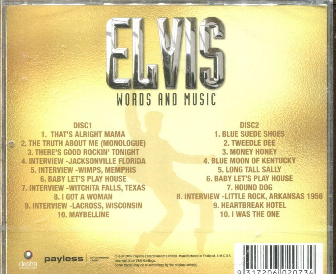 Elvis Presley - Words and Music on 2 Cd's for sale online | eBay Australia
