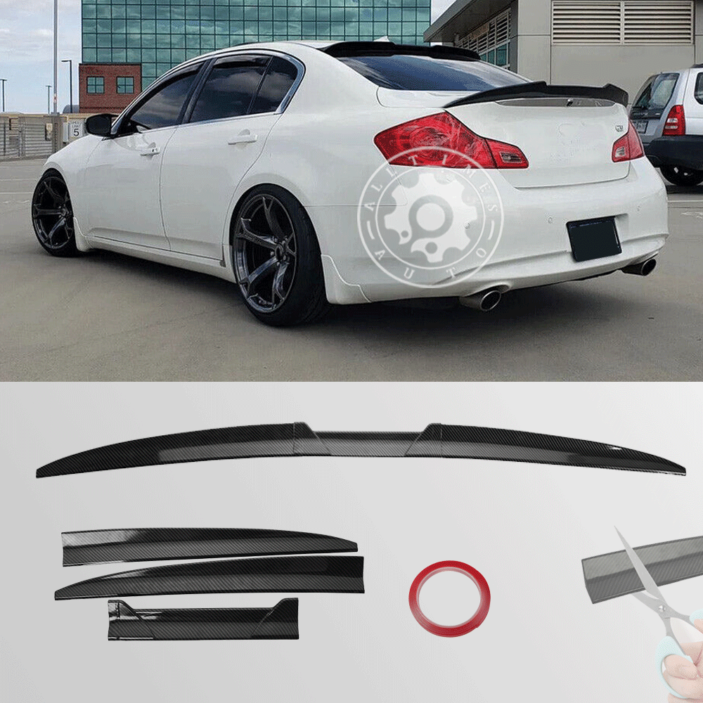 For Infiniti G35 G37 Sedan Rear Trunk Spoiler Wing Lip Carbon Fiber ...