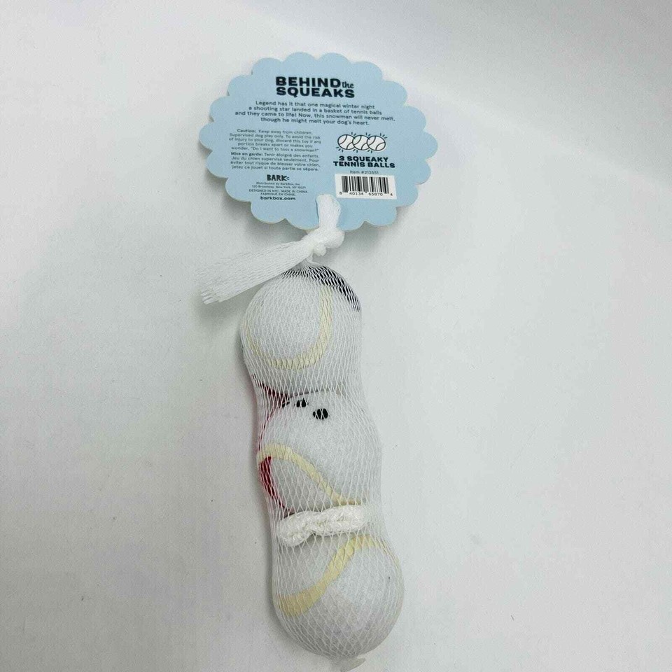 Bark Box XS-S Tossy the Throwman Squeaky Tennis Balls Snowman New | eBay