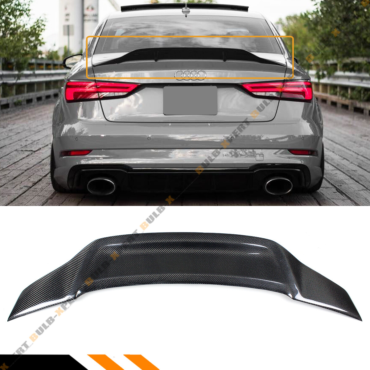 FOR 14-2020 AUDI A3 S3 RS3 8V SEDAN RT STYLE CARBON FIBER DUCKBILL ...