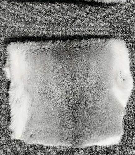 2PCS 10"x12" Natural Tanned Rabbit Fur Hides Yellow Tan & Gray for ...