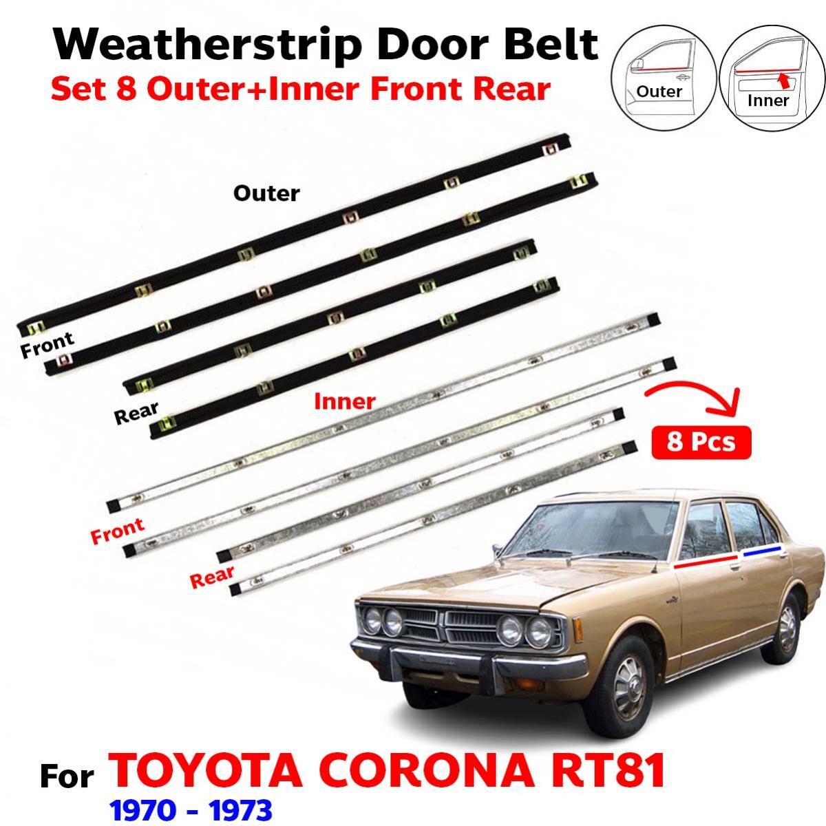 Weatherstrip Door Beltline Out In Set 8 Fits Toyota Corona RT81 4D SED ...