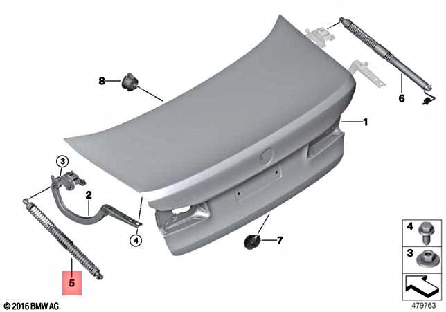 Genuine BMW M5 F90 G30 G38 518d 520d ed 520dX Tension Spring Left ...