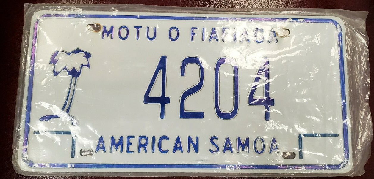 American Samoa Motu O Fiafiaga Palm Tree License Plate | eBay