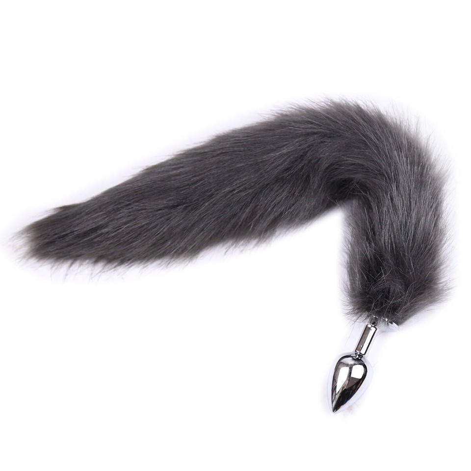 Furry Bunny/Fox Tail Cosplay Silicone/Metal Plug Role-Play BDSM Bondage ...