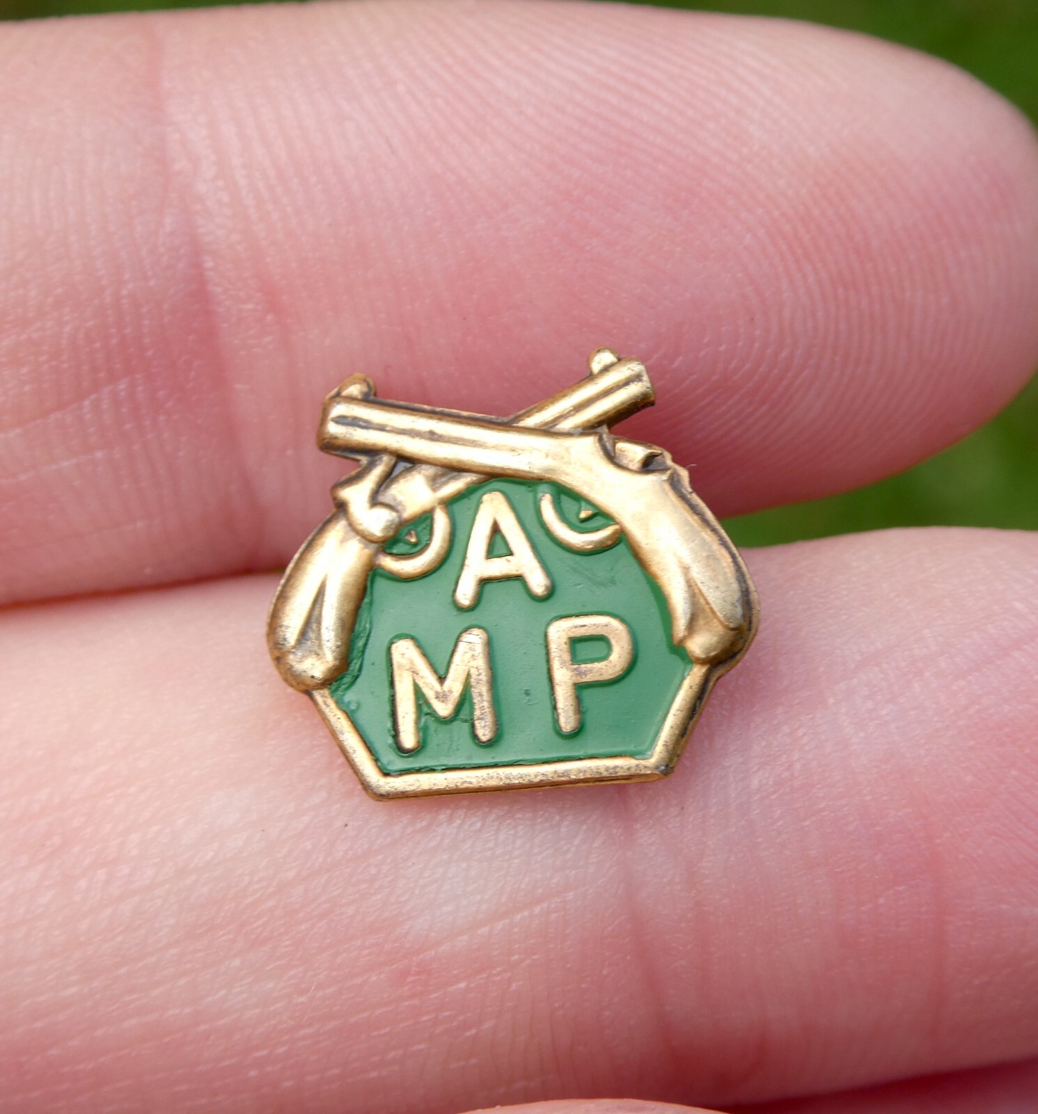 Vintage AMP Crossed Rifles Design Enameled Lapel Pin … - Gem