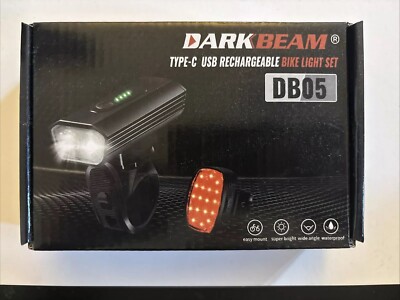 Dark Beam USB-C Rechargeable Bike Light Set - NEW/SEALED | eBay
