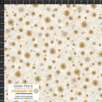 Stof Star Sprinkle Stardust Cream Gold 1/2 Yard Cotton Fabric | eBay