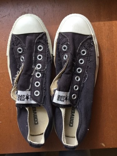 CONVERSE ALL STAR BLACK RAGGED EDGED, NO LACE SIZE 7 - EU 37.5 | eBay