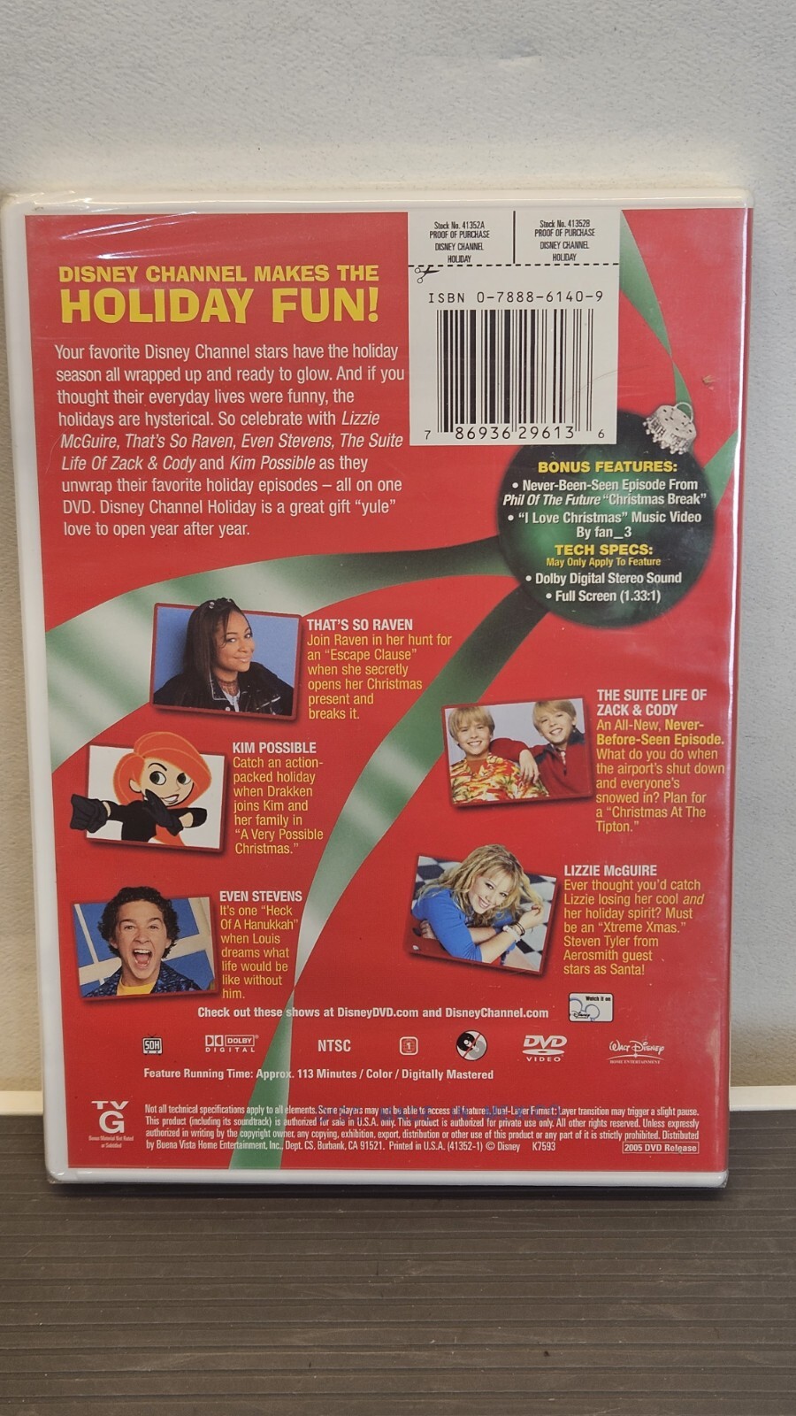 Walt Disney Channel Holiday DVD Raven/Mcguire/Kim Possible ETC ...