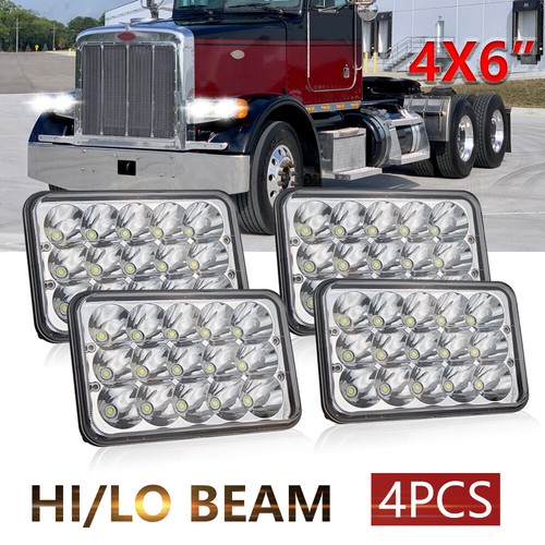 4PCS 4x6" Inch LED Headlights Hi/Lo Sealed Beam Fit Chevrolet Caprice ...