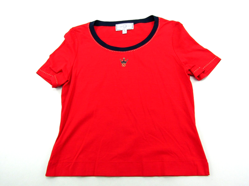 VINTAGE St. John Sport By Marie Gray Size P Red Short Sleeve Crown Logo ...
