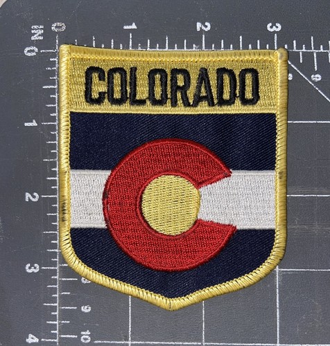 Colorado Co Stato Bandiera Toppa Shield Crest Circa Logo Emblema ...