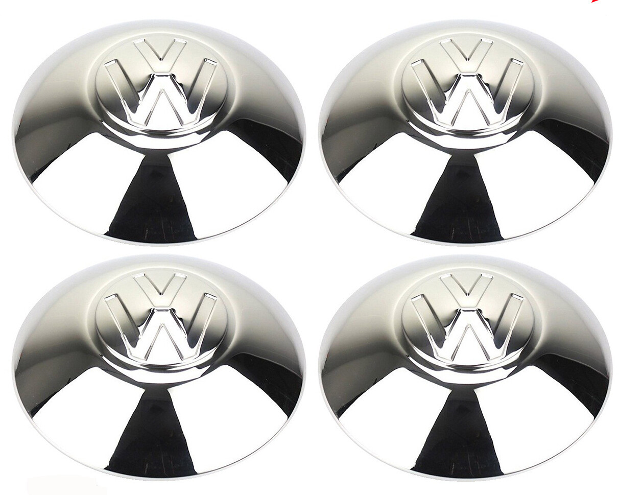 Set of 4 Chromed Hubcap Early VW Beetle Bus Bug Ghia Thing Half Moon ...