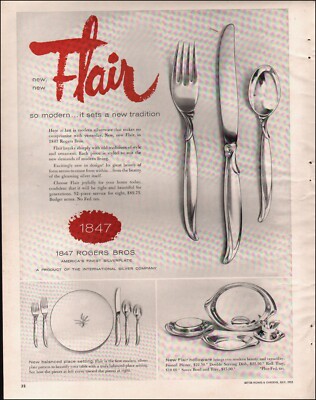 1955 Vintage ad Flair 1847 Rogers Bros. retro Silverwear photo plate 10 ...