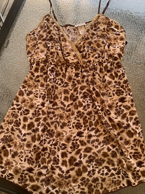 MKM Designs Women Brown Leopard Animal Print ~ Spaghetti Strap Blouse ...