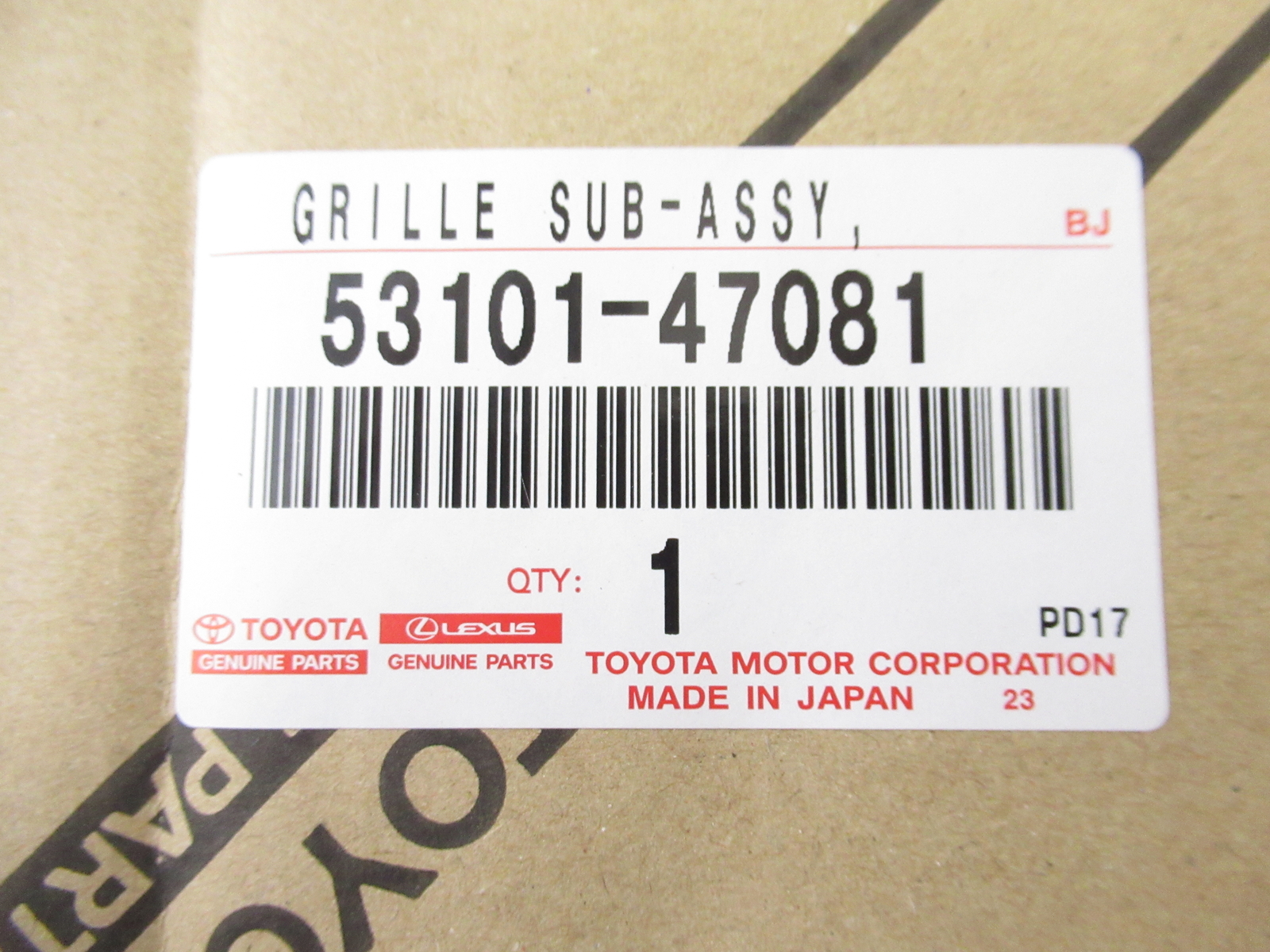 Genuine OEM Toyota 53101-47081 Radiator Grille Assy 2016-2018 Prius | eBay