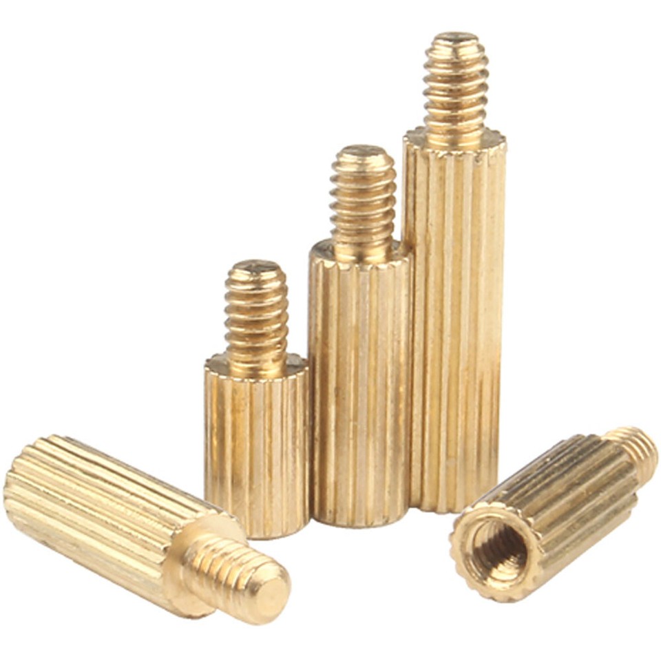 M2 Male-Female Brass Knurled Threaded Column Standoff Support Spacer ...