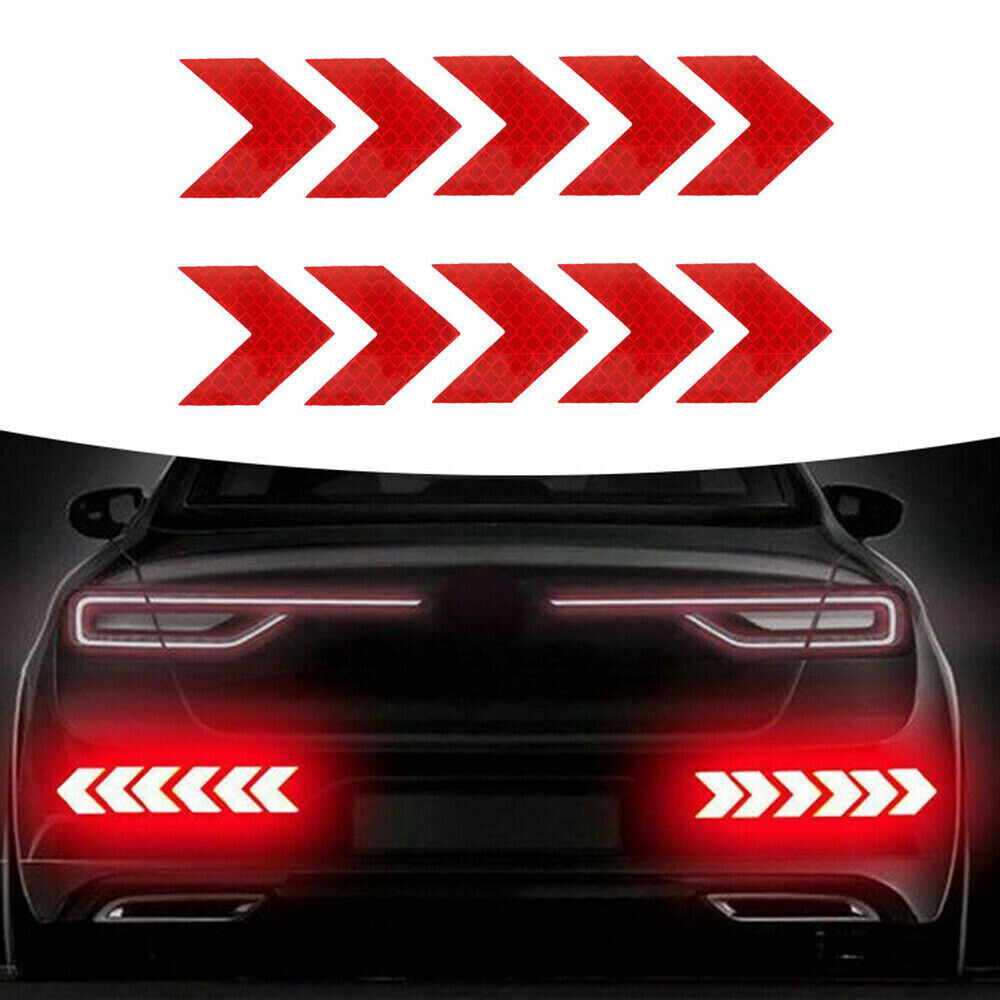 10x Red Car Stickers Reflective Arrow Sign Tape Safety Warning Decal ...
