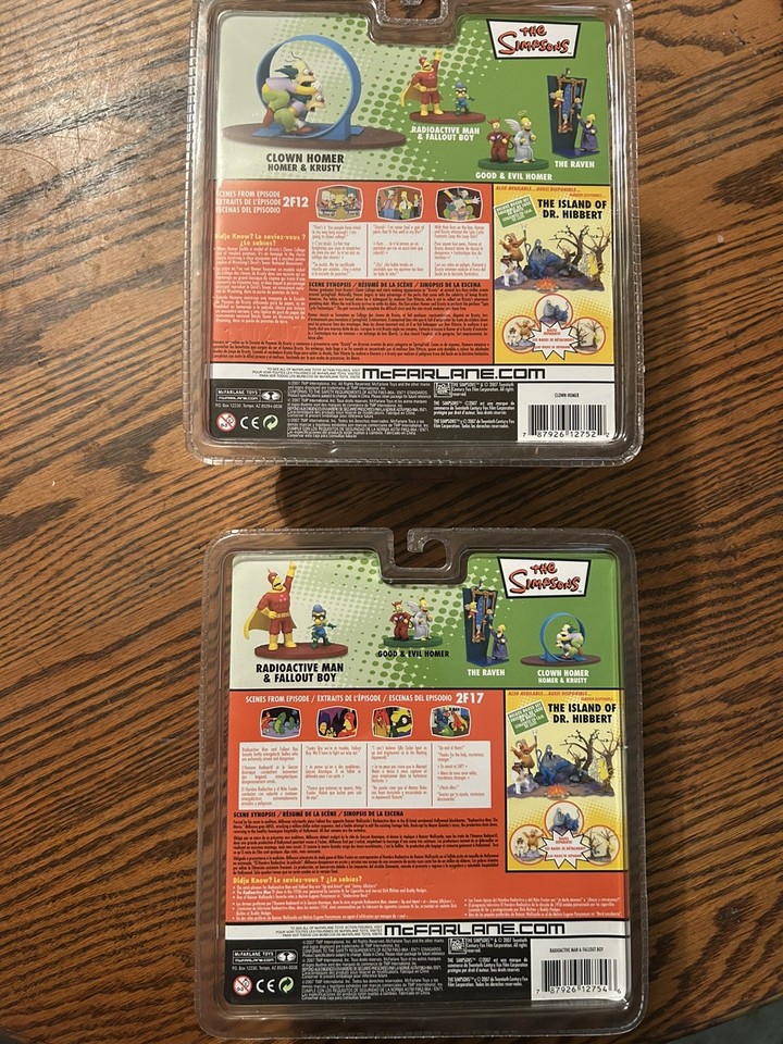 The Simpsons Clown Homer & Radioactive Man & Fallout Boy Figures Lot ...