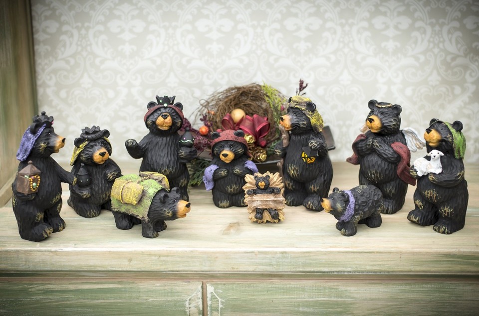 Black Bear Nativity Set 10 Pc Figurine Set Xlarge 7" 670775080561| eBay