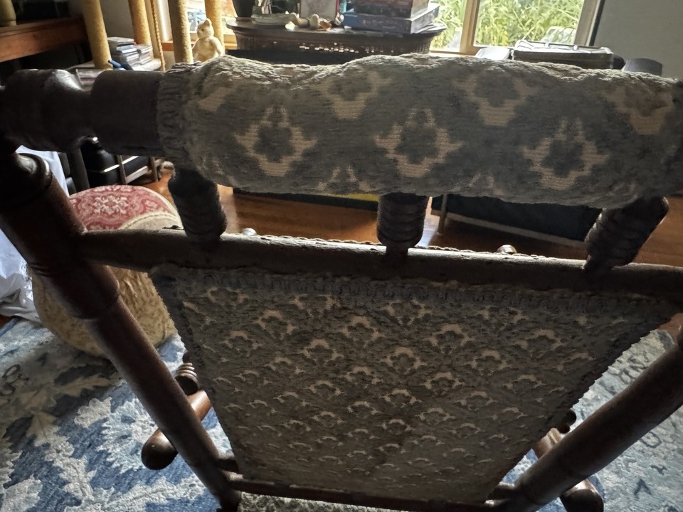 Antique Victorian Hunzinger Style Upholstered Spring Rocker | eBay