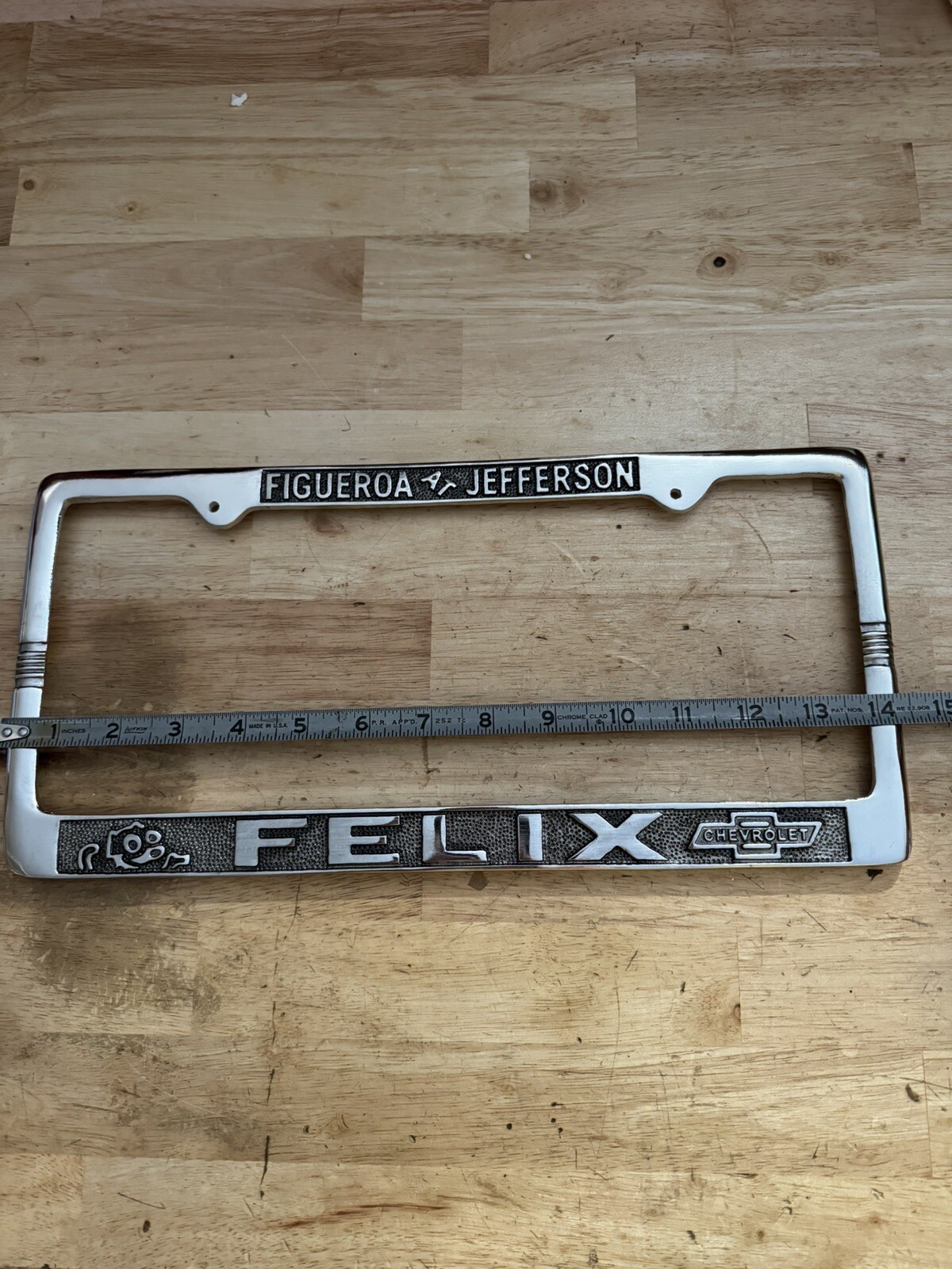 Felix Cat Chevy License Plate Frame Topper Chevrolet Car Truck Patina ...