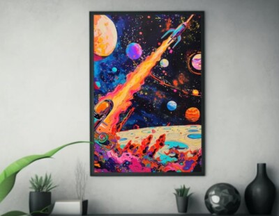 Rocket Launch | Cosmic LSD Art | Neon Galaxies | Space Art | Surrealism ...