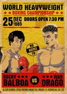 Rocky IV Rocky Balboa VS Ivan Drago Fight Poster/Print Stallone ...