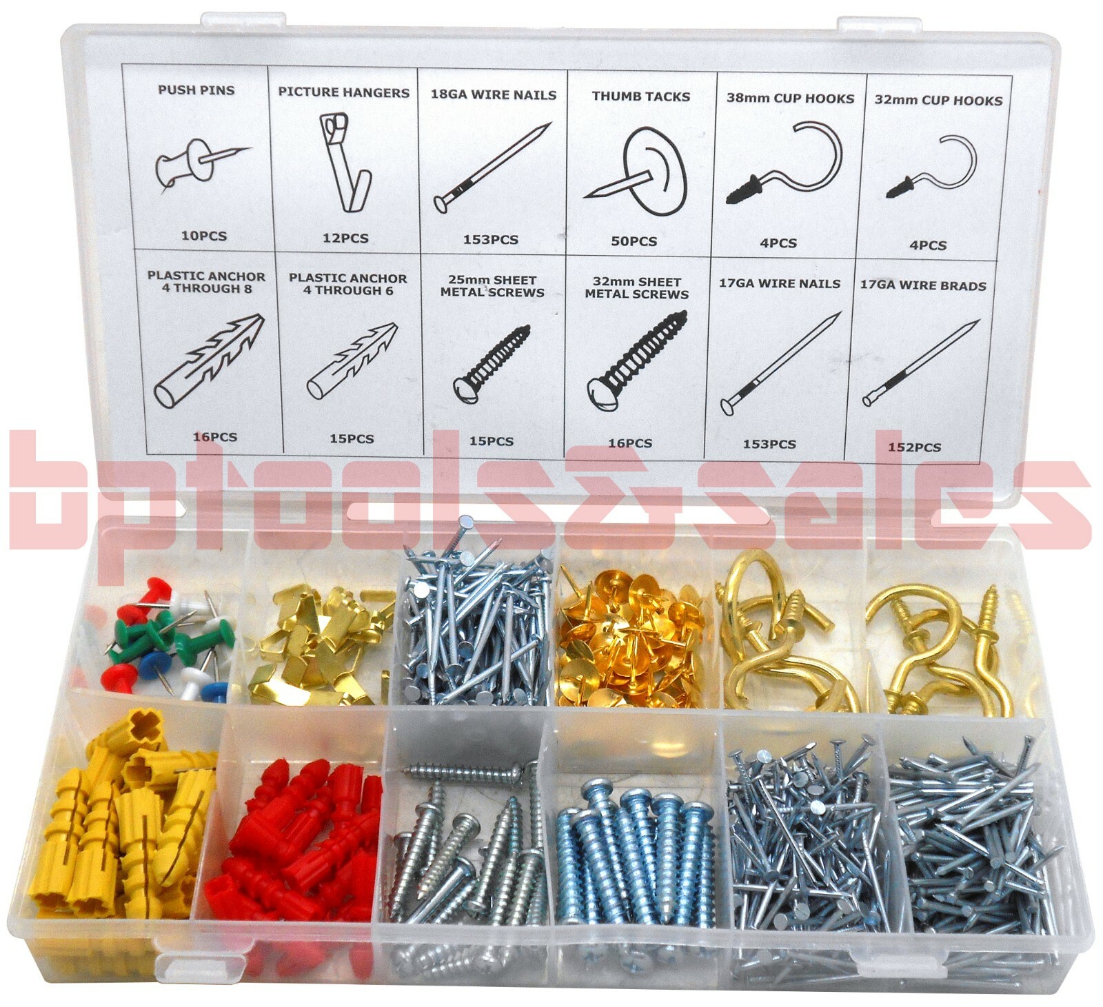 600pc PICTURE HANG HARDWARE ASSORTMENT KIT HANGER FRAME PICTURE MIRROR ...
