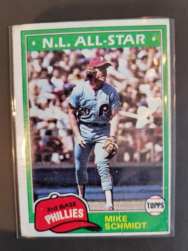Rare MISCUT Topps 1981 Mike Schmidt N.L. All Star Card #540 With Hard ...