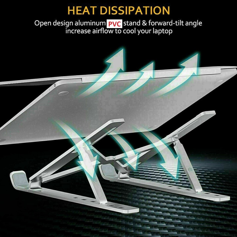 LAPTOP STAND PORTABLE ADJUSTABLE TABLET HOLDER DESK RISER FOR NOTEBOOK ...