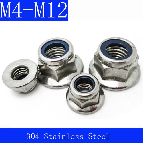 Stainless Steel Industrial Hex Nuts M4 Nyloc Steel Nuts, 4mm Self ...