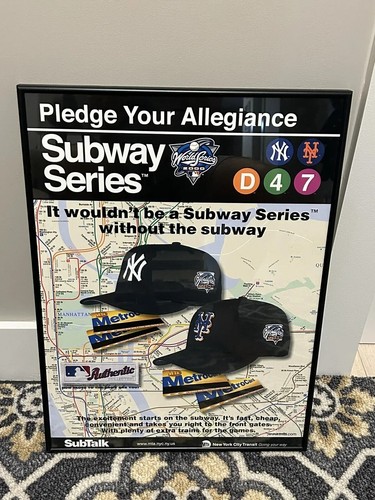 Framed MTA Subway World Series Baseball Poster Yankees Mets New York ...