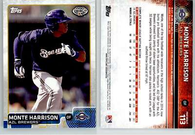 Monte Harrison 2015 Topps Pro Debut #113 AZL Brewers | eBay