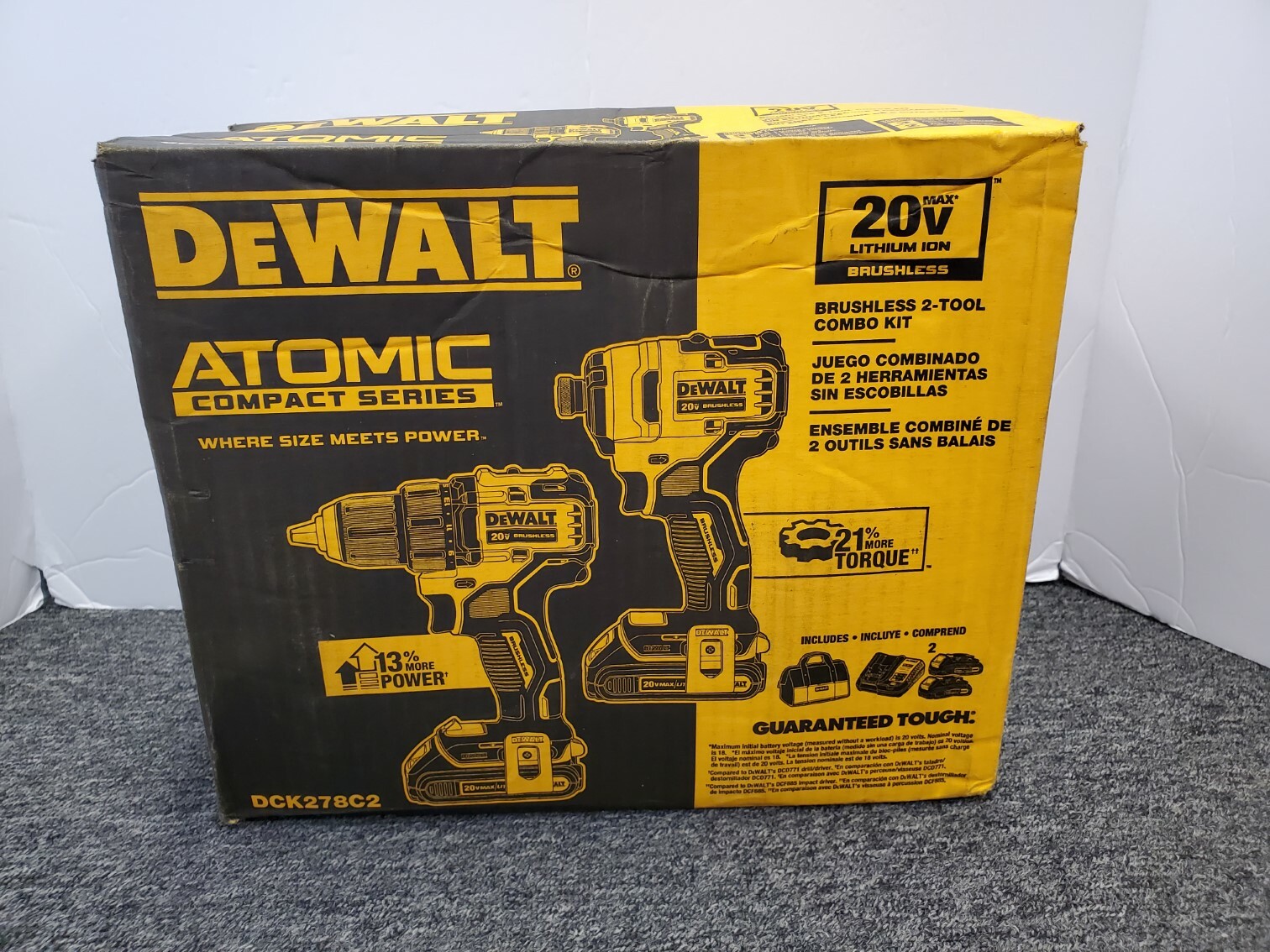 DeWALT DCK278C2 ATOMIC 20V MAX Li-Ion Brushless Cordless Drill/Impact ...