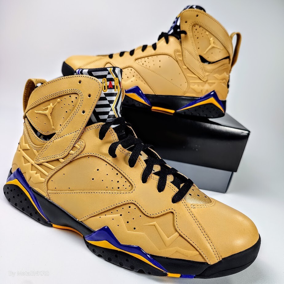 Air Jordan 7 Men's US 13 Vachetta Tan Black Yellow Purple Nike Retro ...