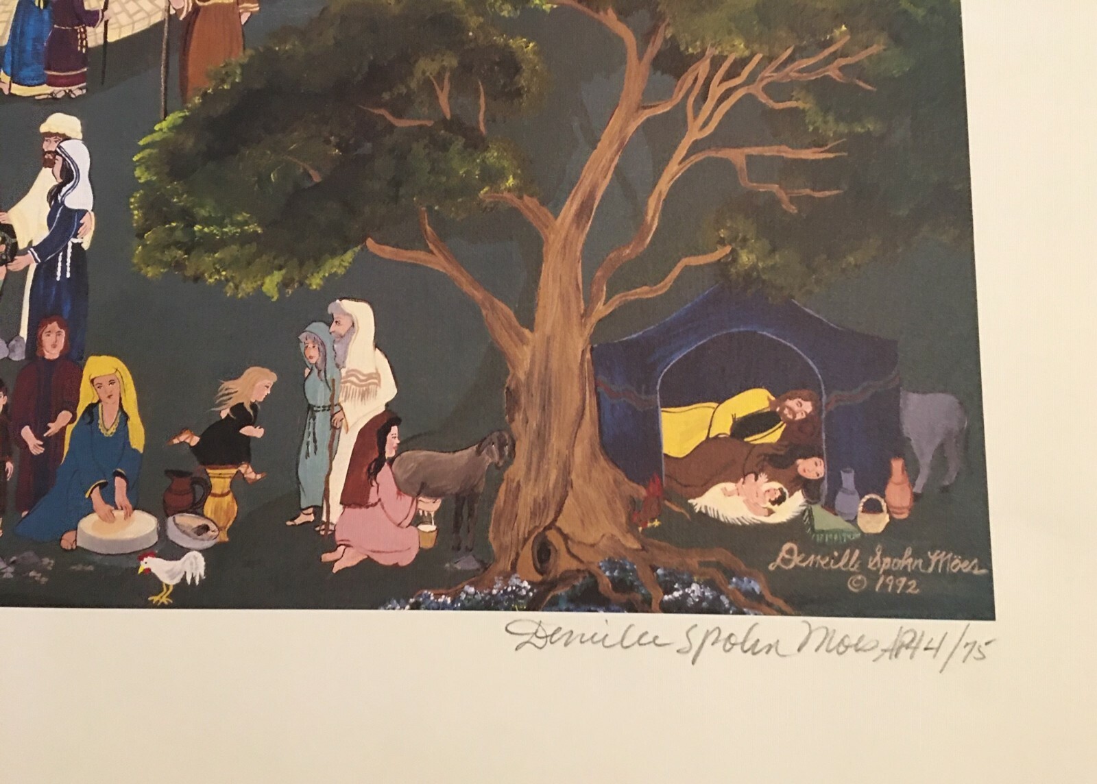 OH LITTLE TOWN OF BETHLEHEM by Deneille Moes Folk Art Signed Ltd Ed ...