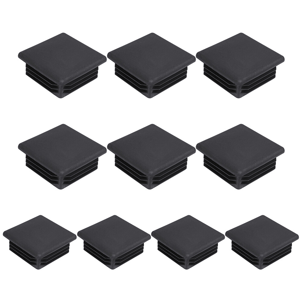 25PCS 1" Inch Square Plastic End Cap Tubing Hole Post Plug 1 inch 1x1 ...