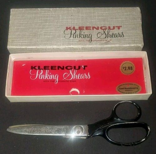 Vintage KLEENCUT Deluxe Pinking Shears In Box Scissors USA Sewing ...