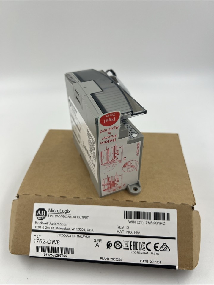 Allen Bradley MicroLogix 1762-OW8 PLC 8 pt. VAC/VDC Relay Output Module ...