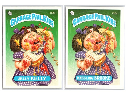 120a Babbling BROOKE & 120b Jelly KELLY 1986 Garbage Pail Kids GPK OS3 ...