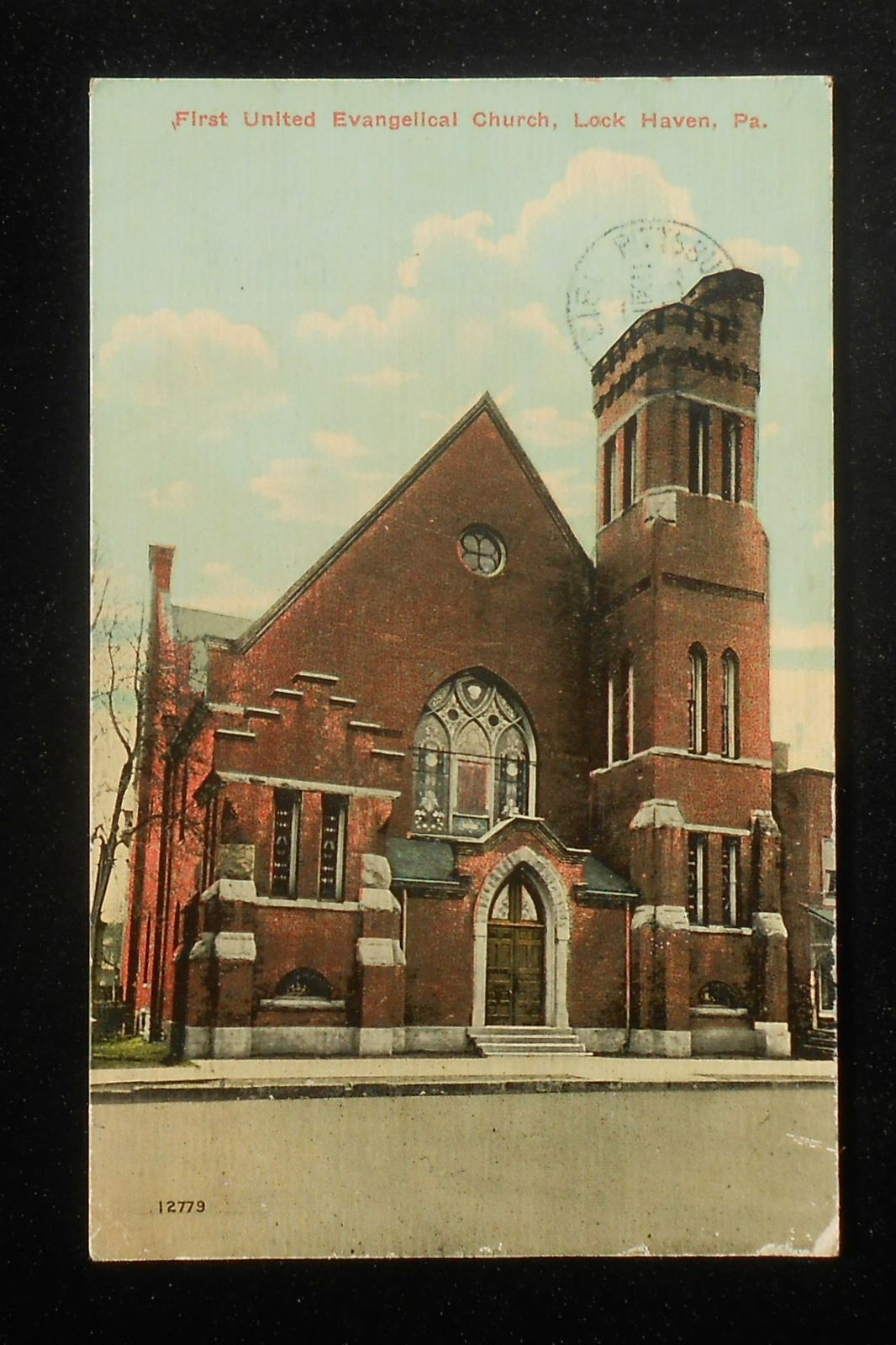 1913 First United Evangelical Church Lock Haven PA Clinton Co Postcard ...