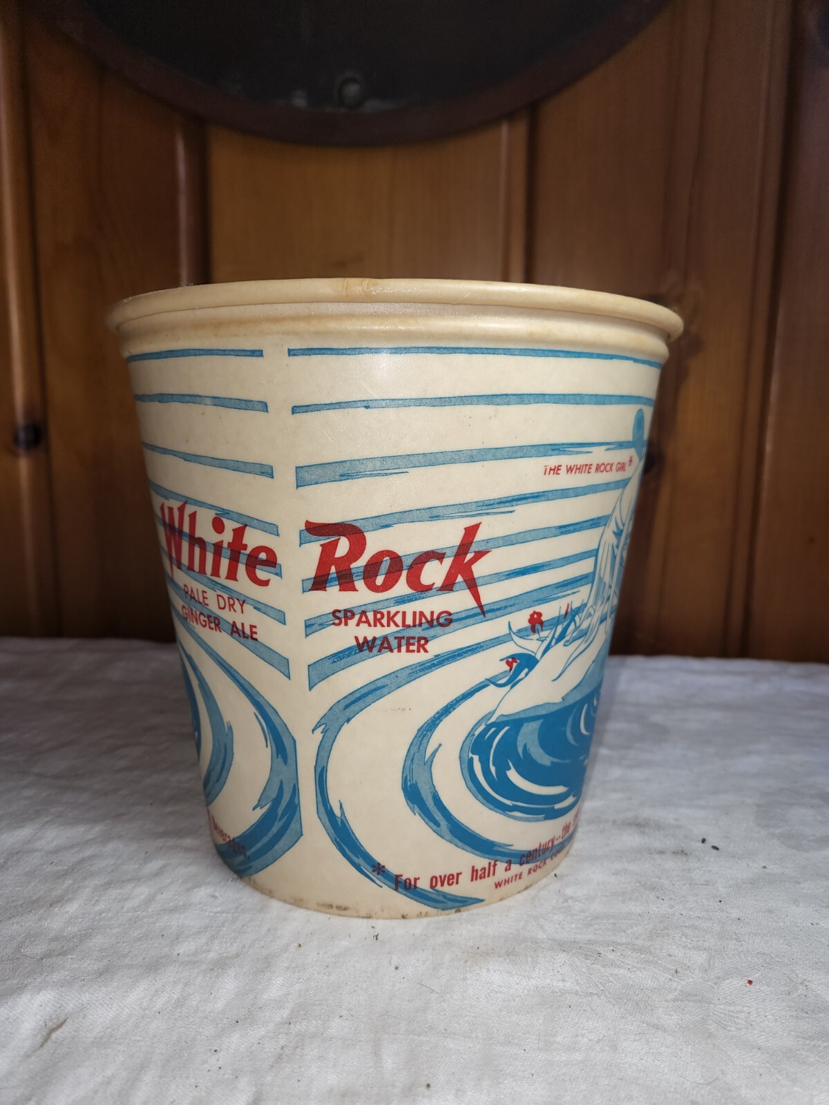 Vintage White Rock Beverage Wax Bucket made in U.S.A by Lily Tulip cup ...