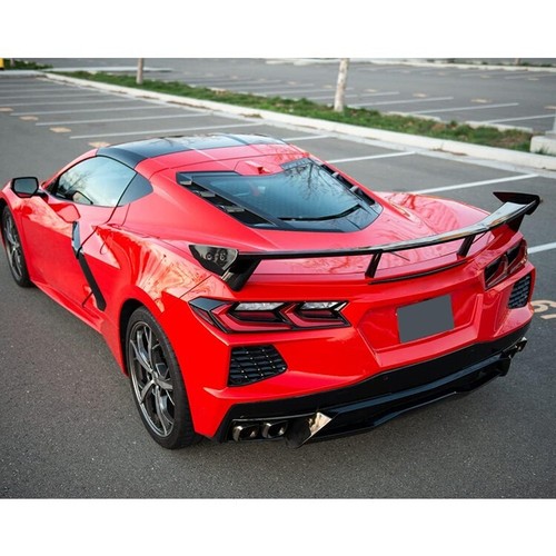For 20-23 Corvette C8 Style Glossy Black Rear Trunk High Lid Wing ...
