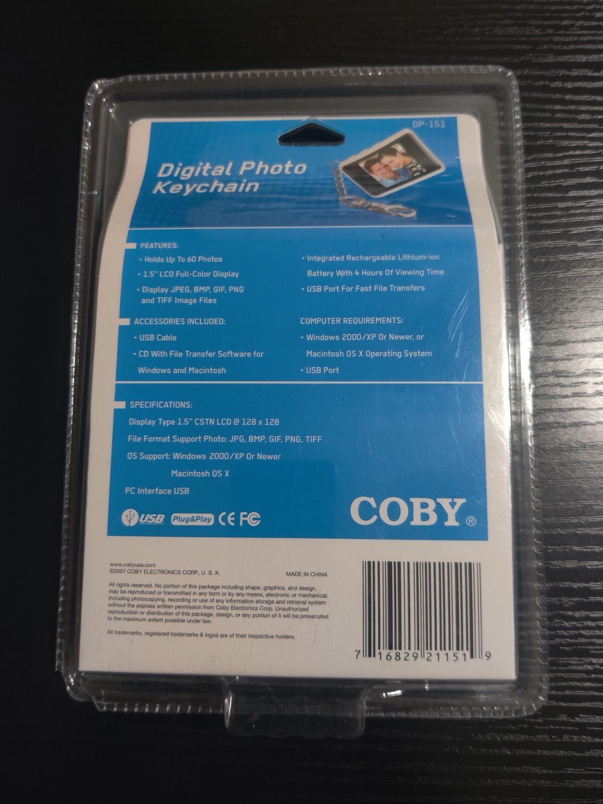 Coby Dp151 Keychain Digital Photo Frame - Dp-151blk for sale online | eBay